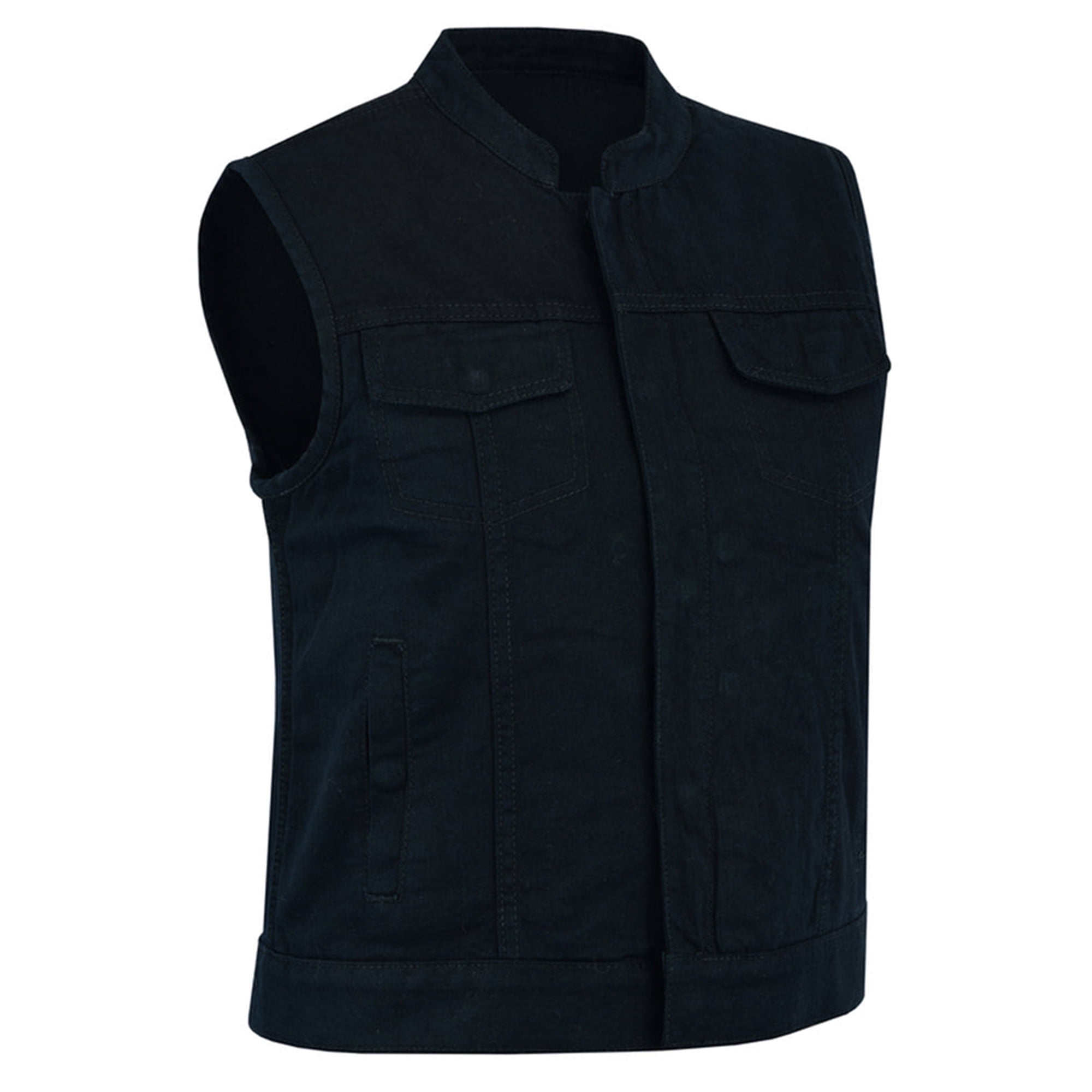 Daniel Smart XS to 5XL Women Denim Vest Scoop Collar Design Black Jean ...