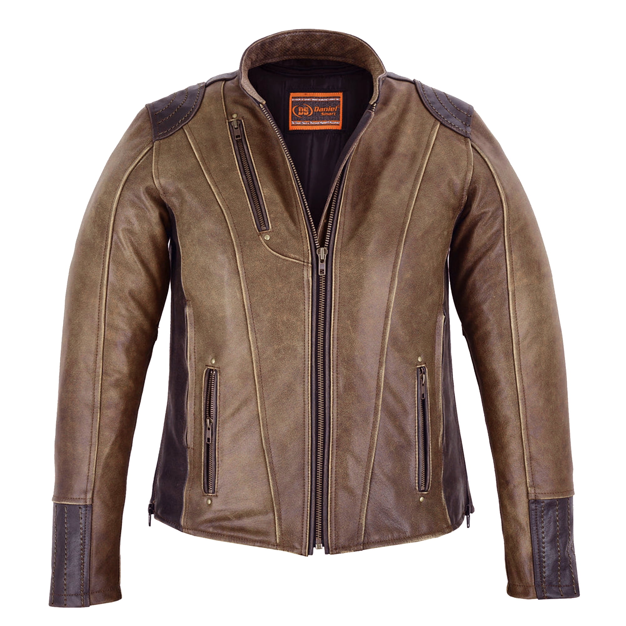 Daniel Smart XS to 5XL Women Leather Jacket Cowhide Women Motorcycle ...