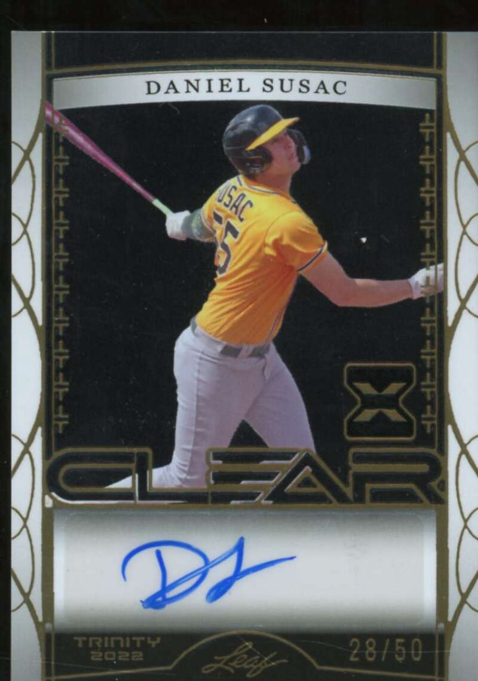 Daniel Susac Rookie Card 2022 Leaf Trinity Clear Autographs Gold Foil # ...