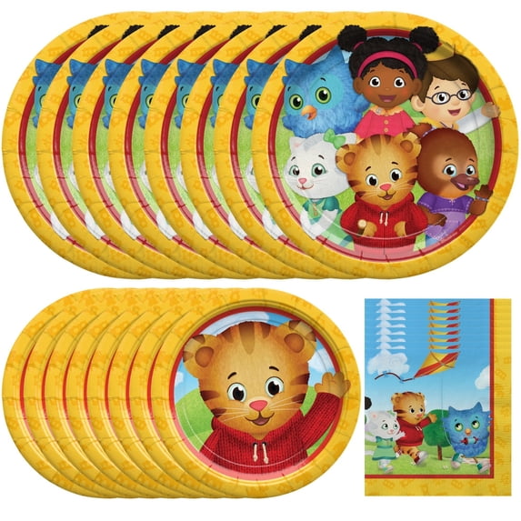 Daniel Tiger Birthday Supplies Tableware Starter Set for 24 Guests ...