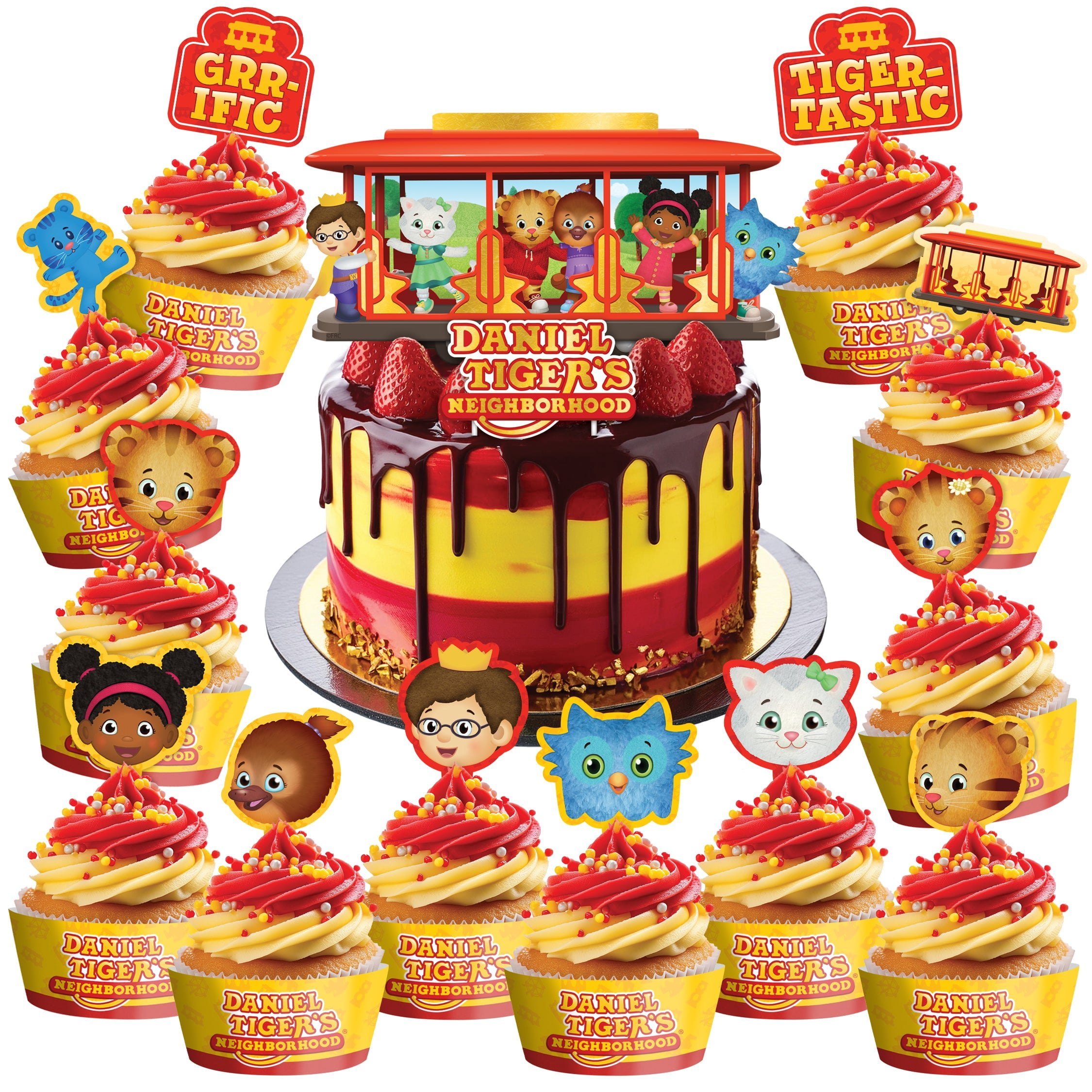 Daniel Tiger Cake Topper & Daniel Tiger Cupcake Toppers Kit - Walmart.com
