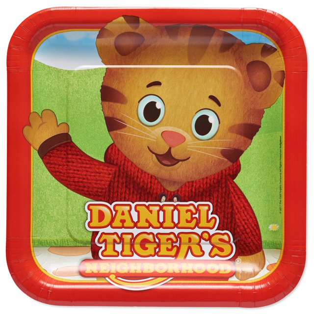 Daniel Tiger Party Paper Square Dessert Plate, 9 in, 8ct - Walmart.com