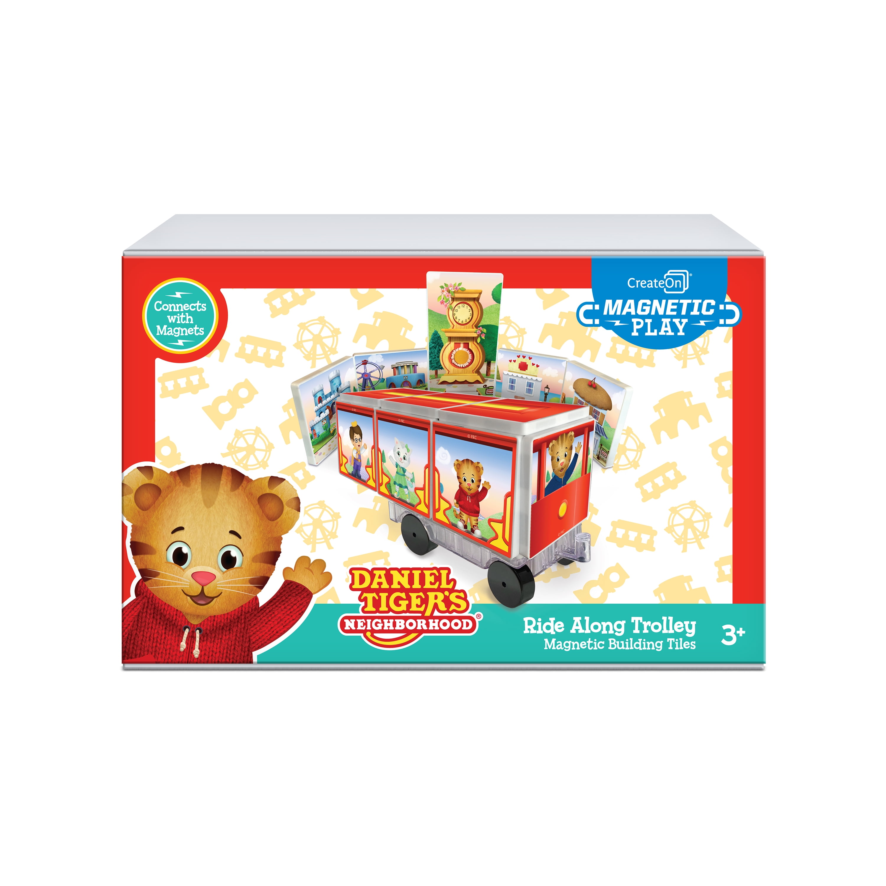 Daniel Tiger Neighborhood Game Toy Playset, Ride-Along Trolley Magna ...