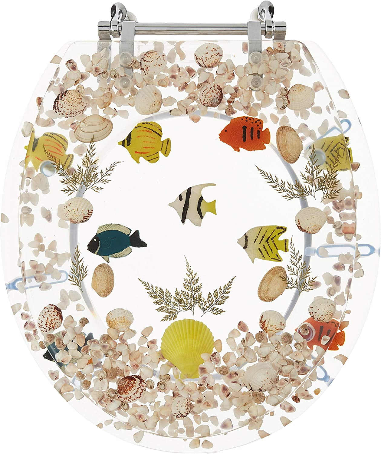 Daniel's Bath & Beyond Polyresin Round Fish Toilet Seat, 17", Clear ...