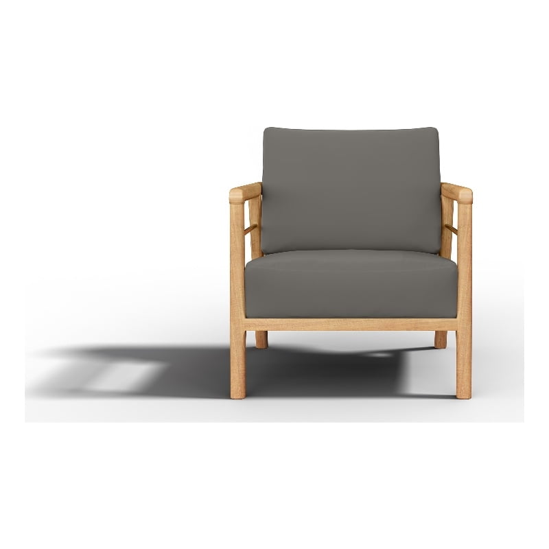 Daniele Teak Deep Seating Outdoor Club Chair with Charcoal Cushion ...