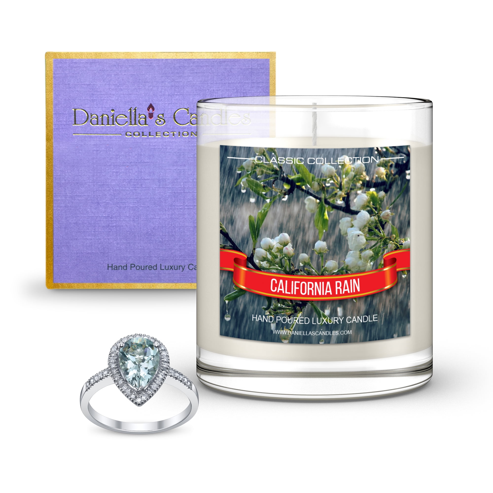 Daniella's Candles California Rain Jewelry Candle with Surprise Jewelry ...