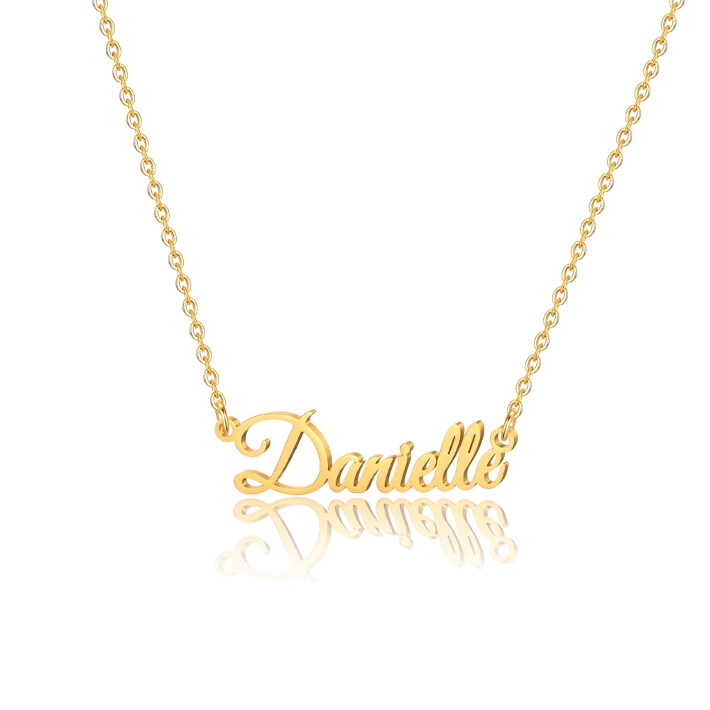 Danielle Name Necklace Personalized, Gold Plated Custom Name Necklace ...