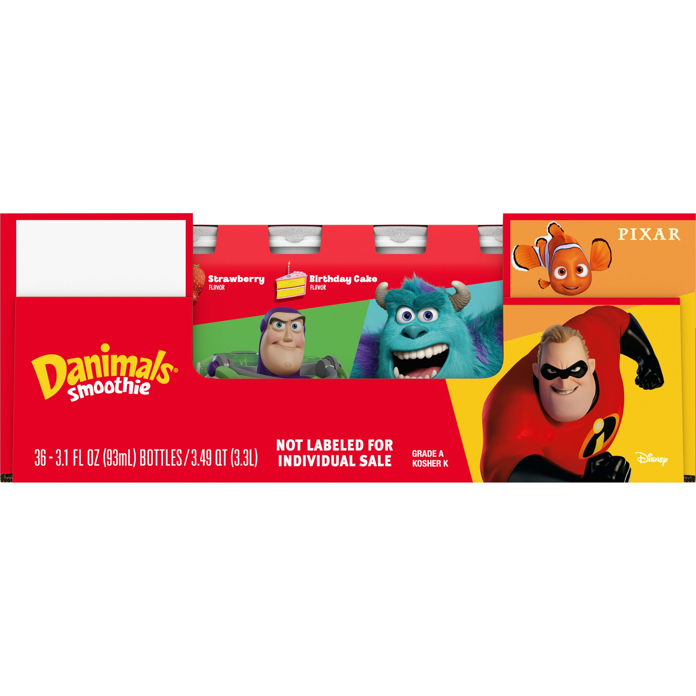 Danimals Strawberry & Birthday Cake Smoothies Variety Pack, 12 Count in ...