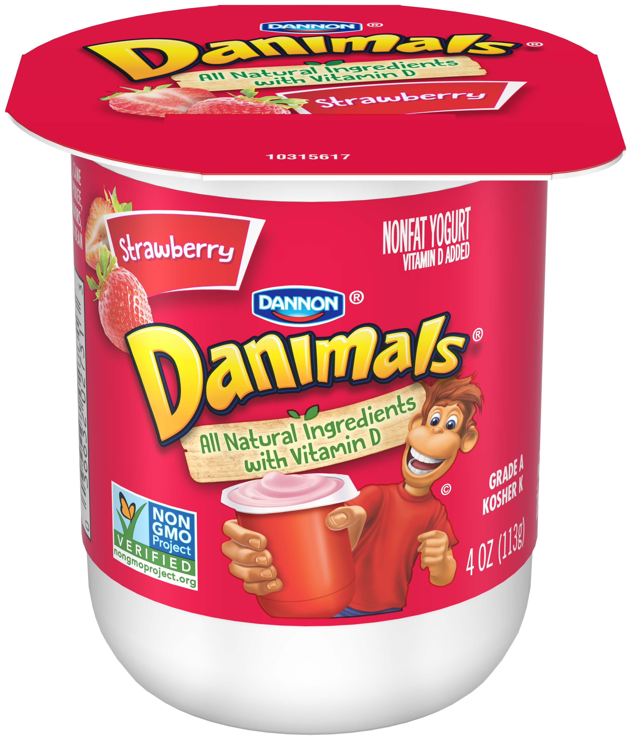 Danimals Strawberry Nonfat Yogurt , 4 Ounce Cup -- 48 per case ...