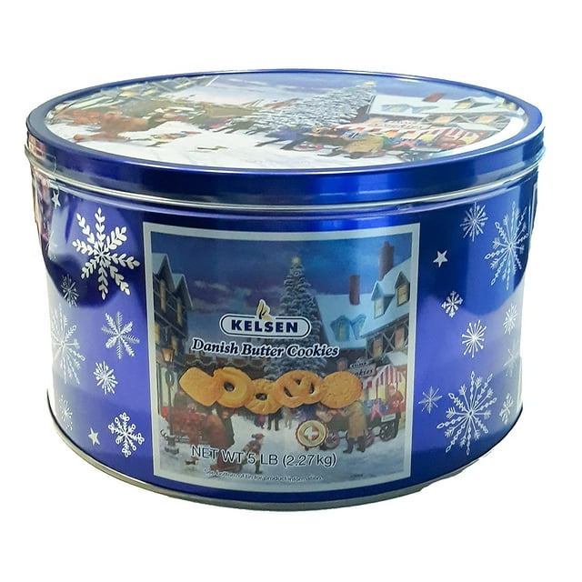 Danish Butter Cookies In Decorative Holiday Tin, 80 Ounce (300 Cookies ...
