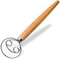 Danish Dough Whisk Wooden Bread Whisk with Stainless Steel Dough Hook ...