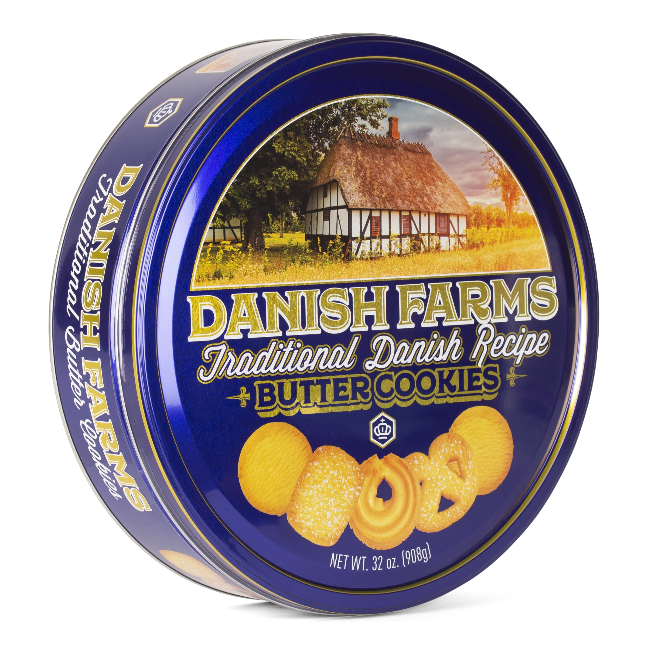 Danish Farms Traditional Butter IRF13 Cookies, 32-Oz. Blue Cookie Tin ...