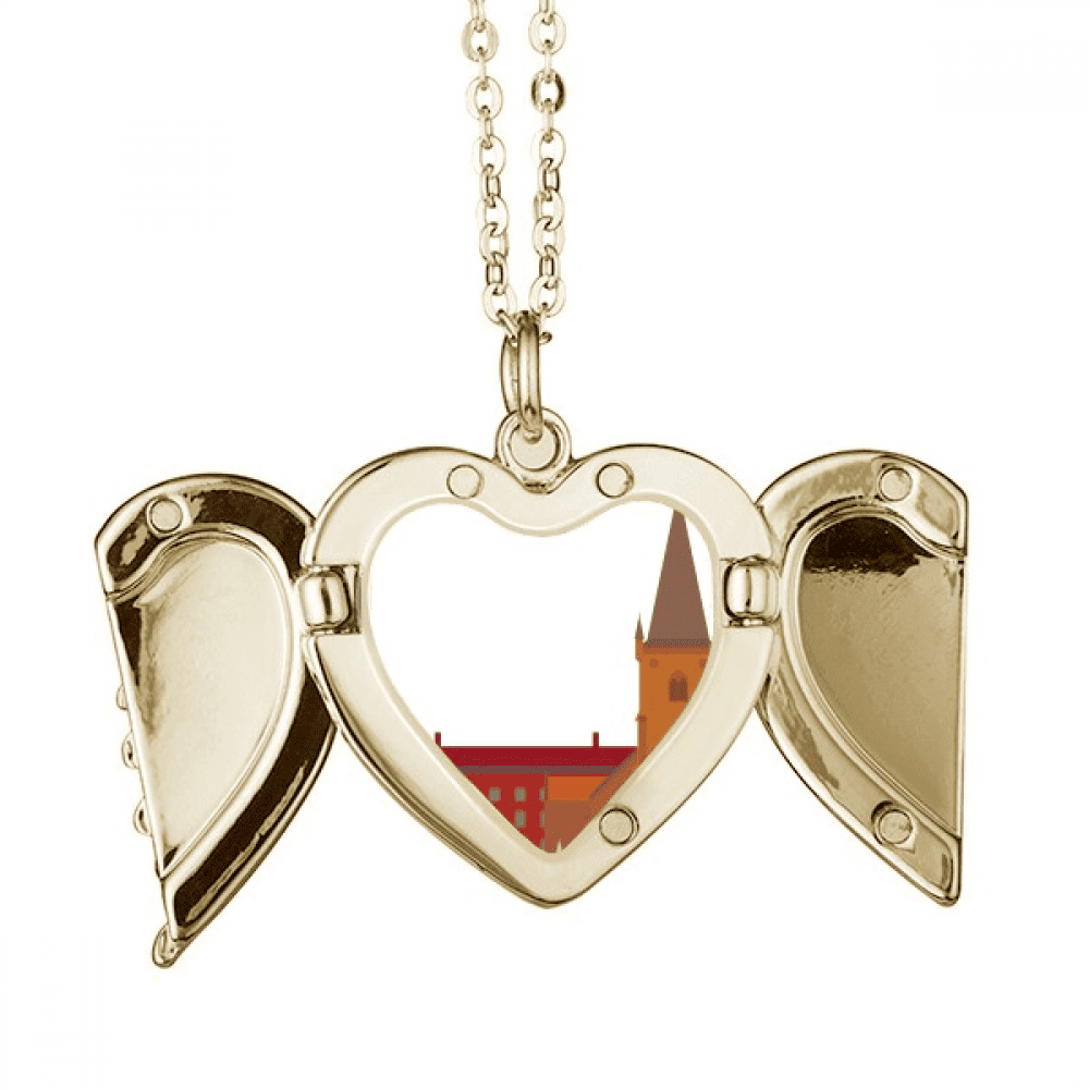 Danish Koling National Landmark Building Folded Wings Peach Heart ...