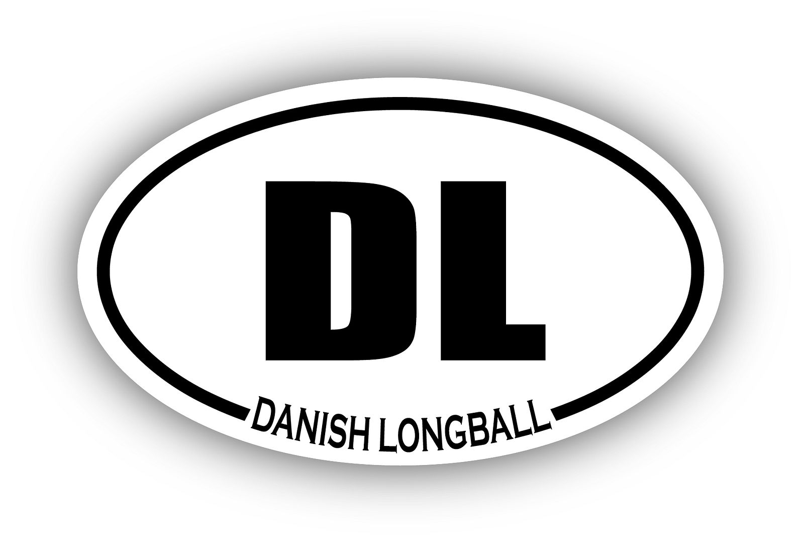 Danish Longball DL Oval Bumper Sticker 3M Vinyl Decal 3 in x 5 in ...
