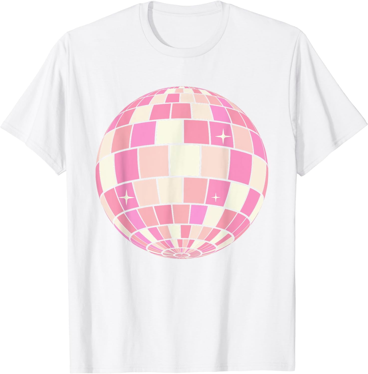 Danish Pastel Aesthetic Disco Ball T-Shirt Graphic & Letter Print T ...