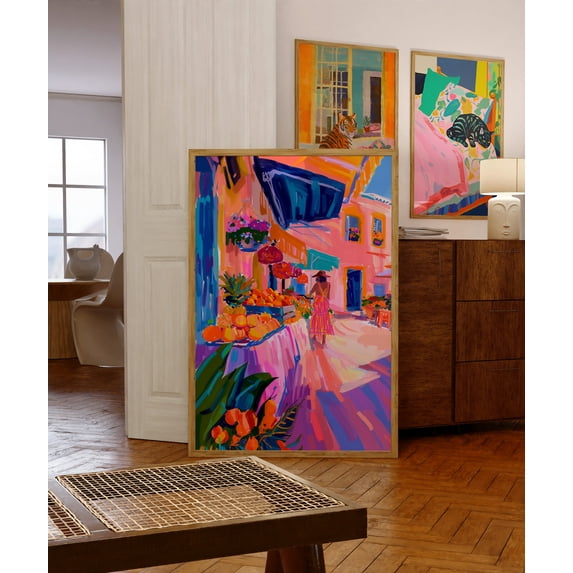 Danish Pastel Flower Market Print: Maximalist Tropical Art, 8x12 ...