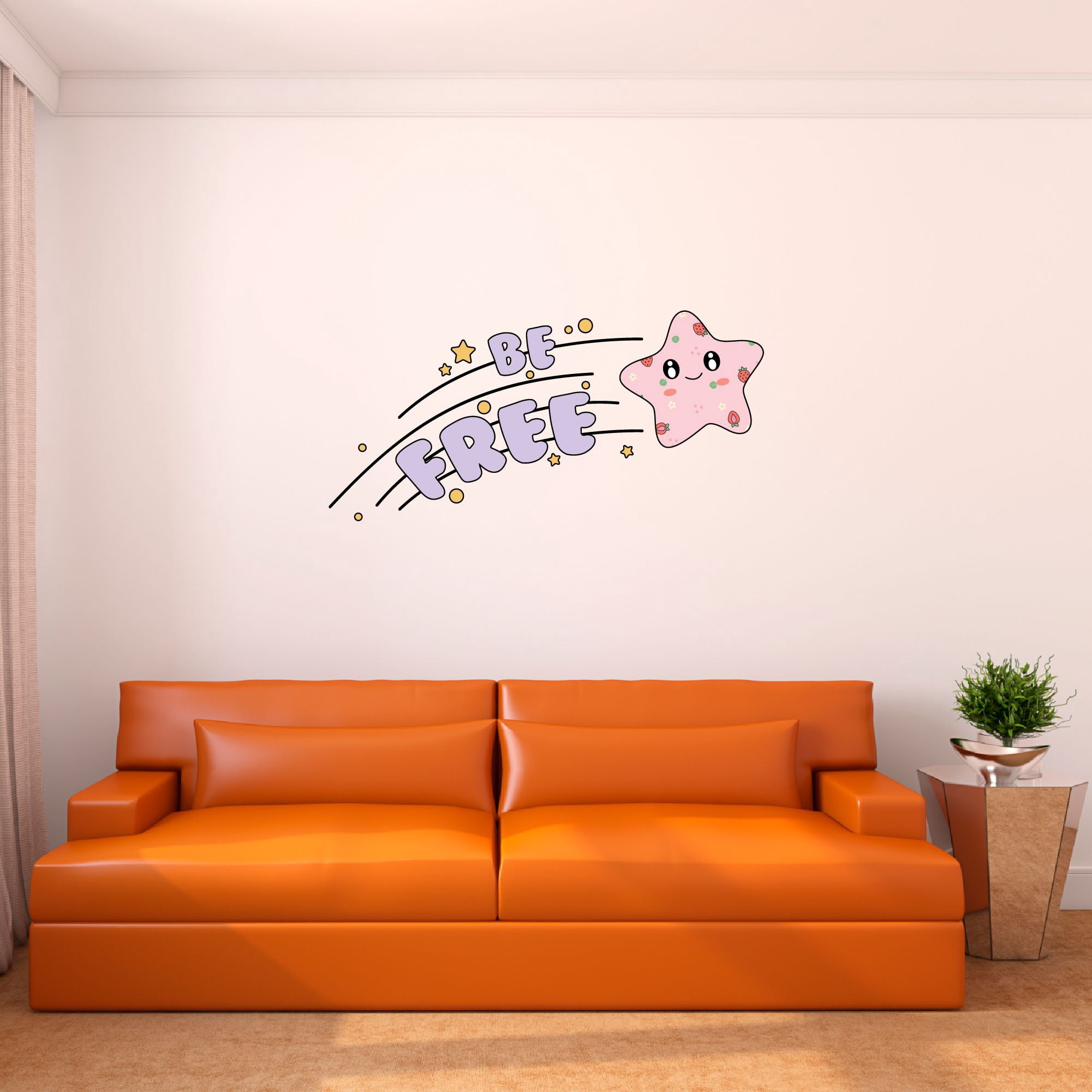 Danish Pastel Wall Decal Aesthetic Cute Shooting Star Bedroom Wall ...