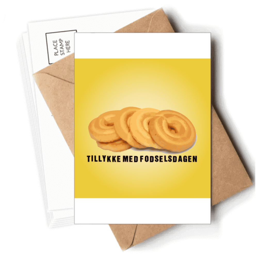 Danish Specialty Cookie Blessing Text Postcards Envelopes Blank Note ...