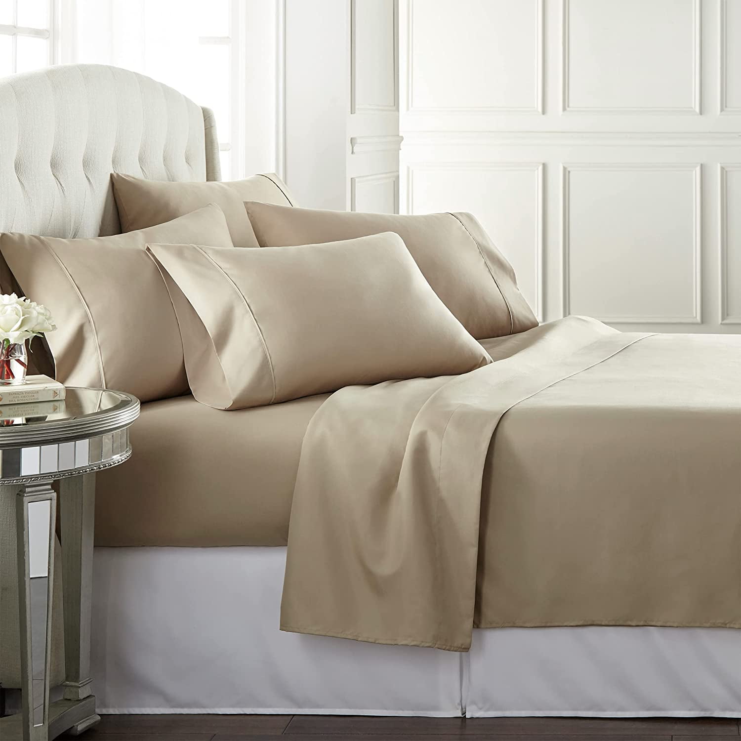 Danjor Linens Queen Set - 6 Piece 1800 Series Luxury Bed Sheets, Deep ...