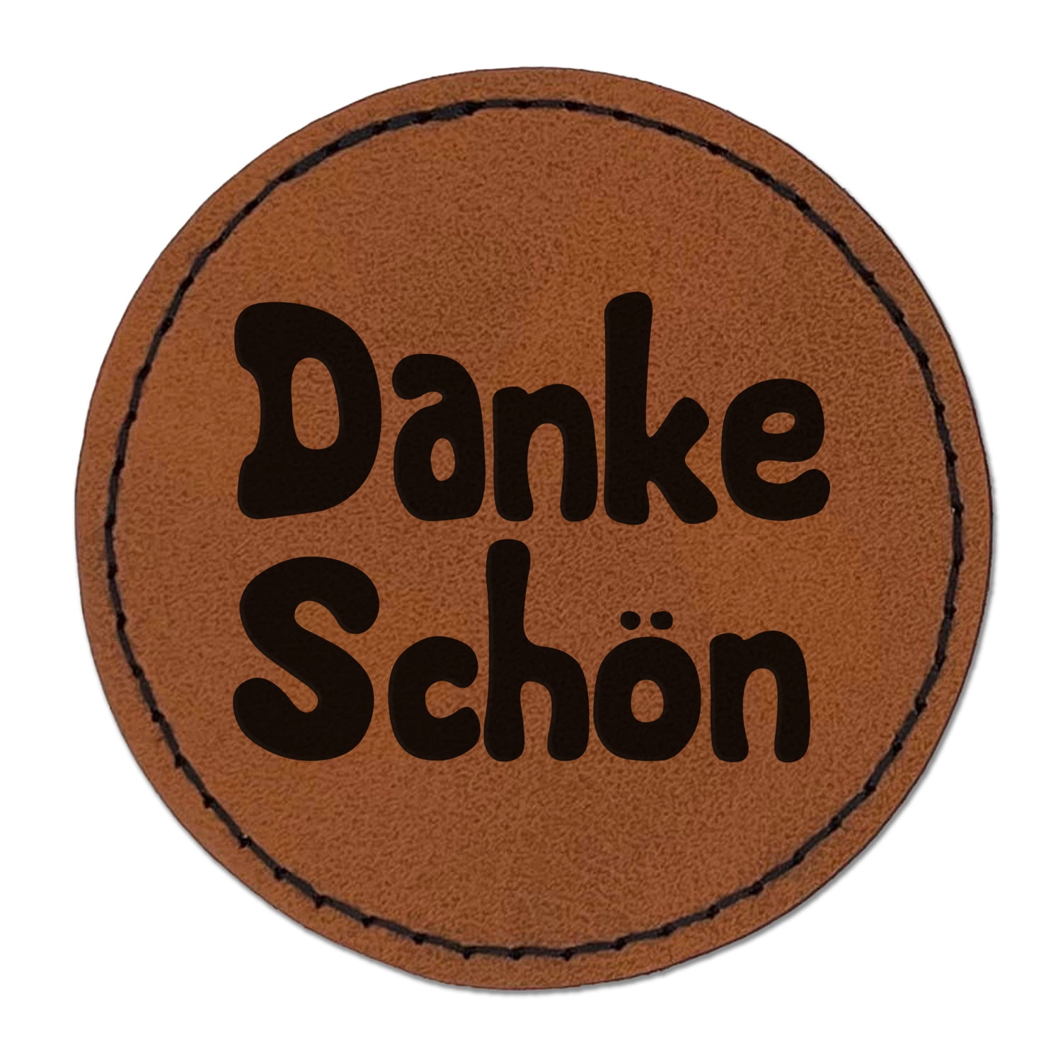 Danke Schon German Thank You Very Much 2.5" Faux Leather Round Engraved ...