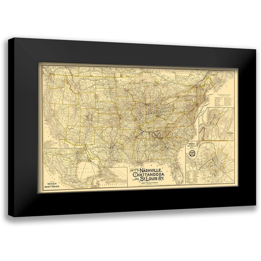 Danley 14x10 Black Modern Framed Museum Art Print Titled - Nashville ...