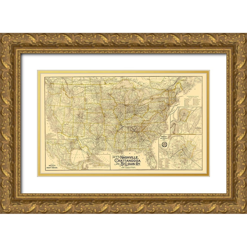 Danley 18x12 Gold Ornate Wood Framed with Double Matting Museum Art ...