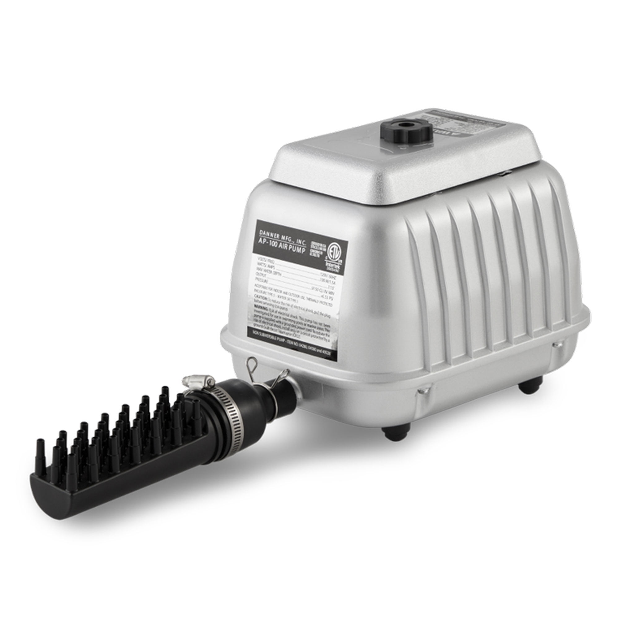 Danner 100W 9150 CC/M Single Outlet Aquarium Air Pump, with Air ...