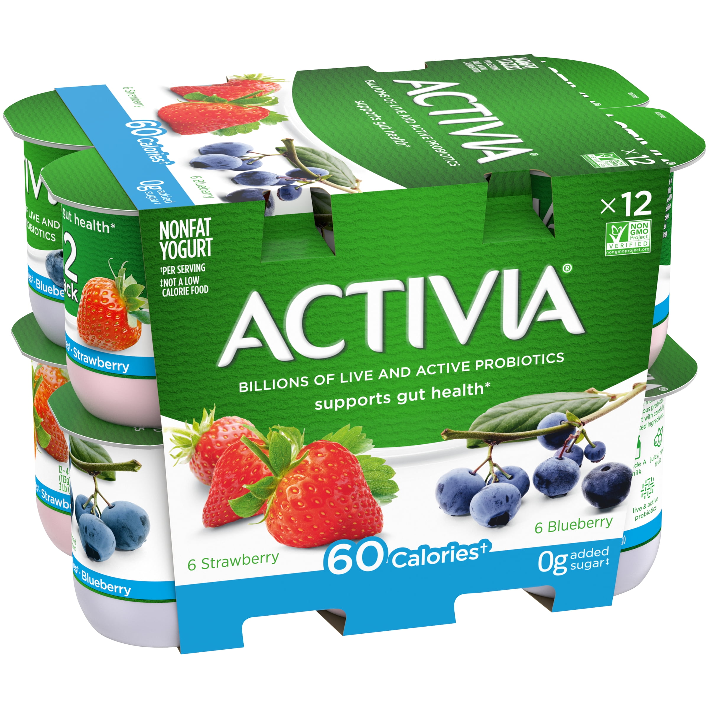 Dannon, Activia Light Probiotic, Fat-Free, Strawberry and Blueberry ...
