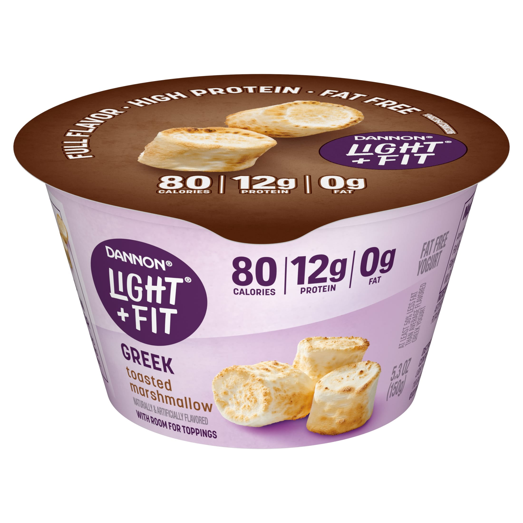 Dannon Light + Fit Toasted Marshmallow Greek Fat Free Yogurt Cup, 5.3 ...