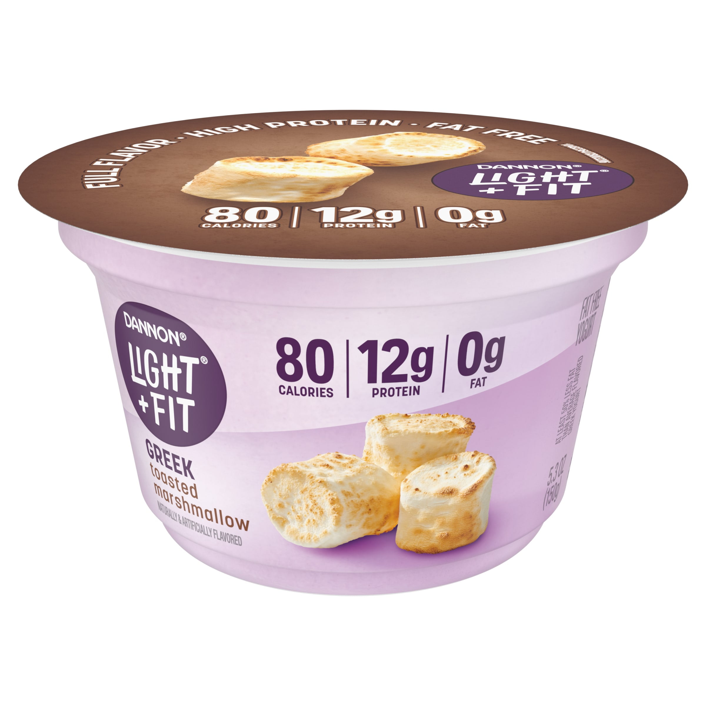 Dannon Light + Fit Toasted Marshmallow Greek Fat Free Yogurt Cup, 5.3 ...