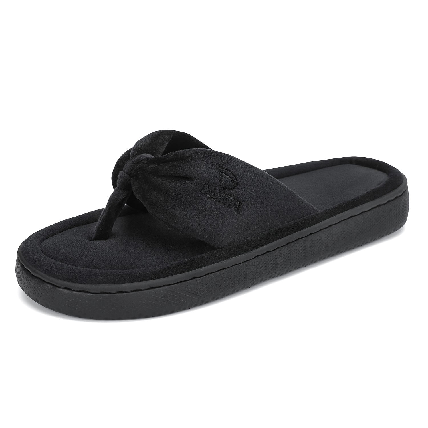 Dannto Women's House Slippers Memory Foam Flip Flops Thong Indoor Shoes ...