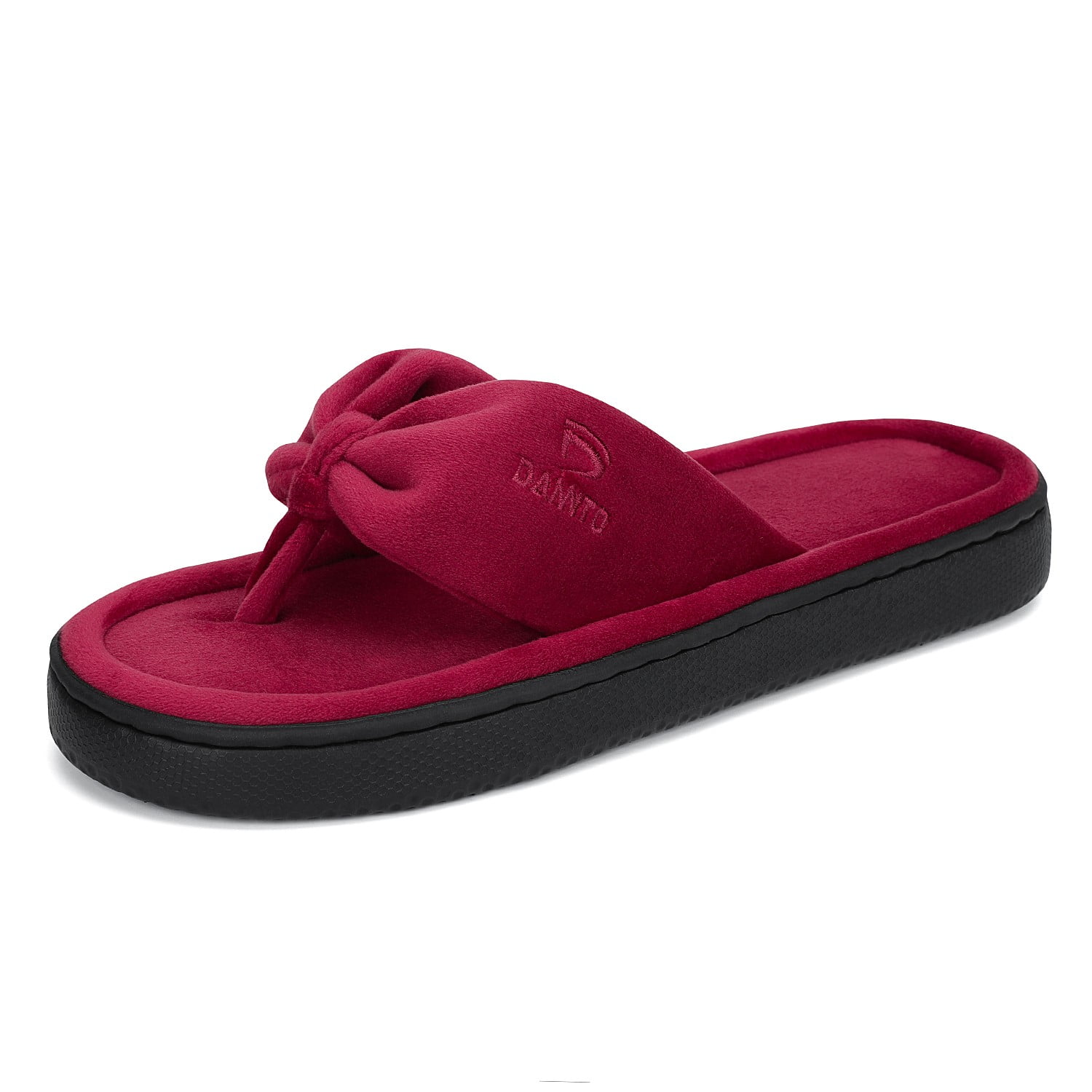 Dannto Women's House Slippers Memory Foam Flip Flops Thong Indoor Shoes ...