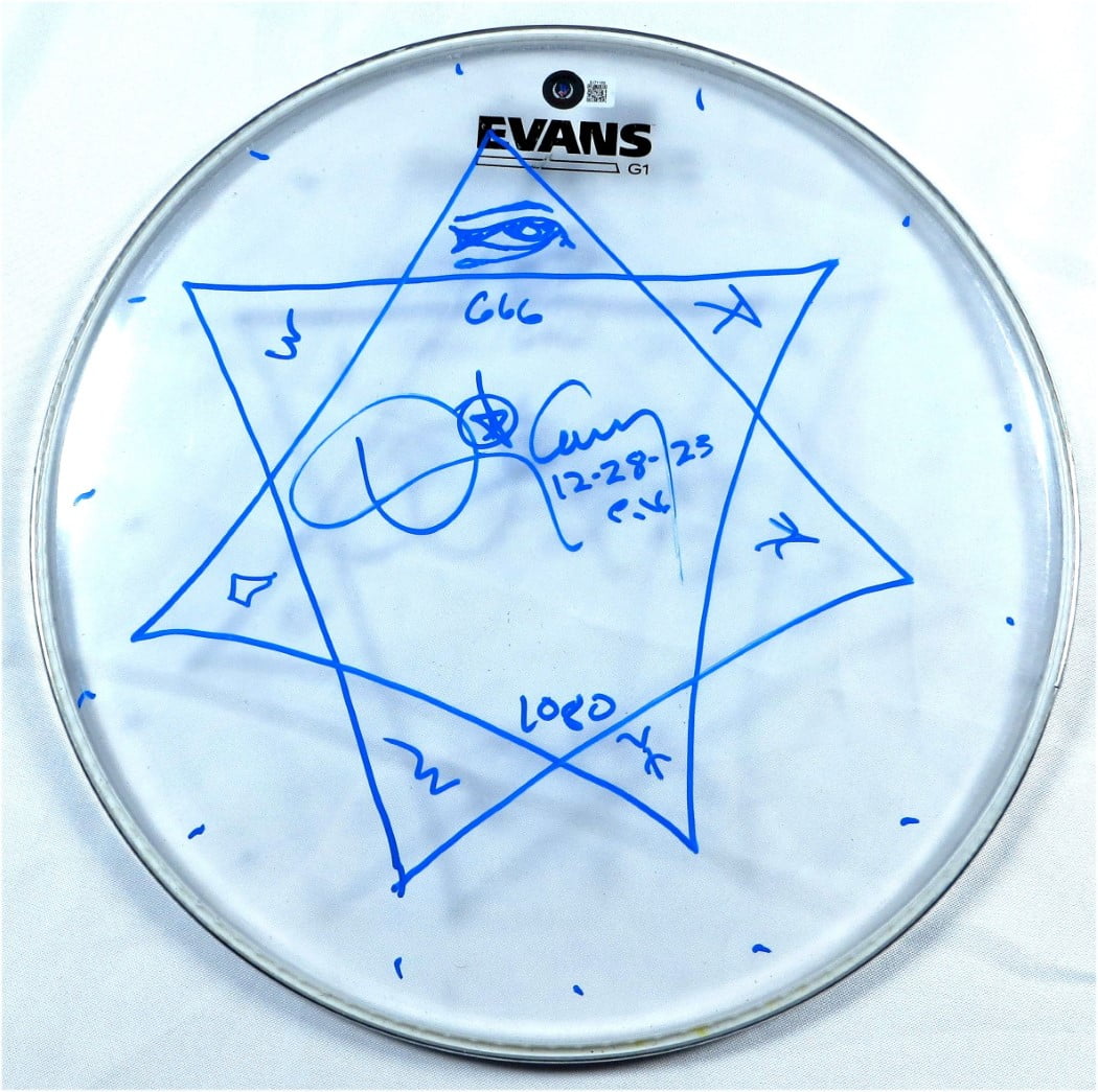 Danny Carey Signed Autographed 14" Drumhead Tool Drummer Sketch BAS ...