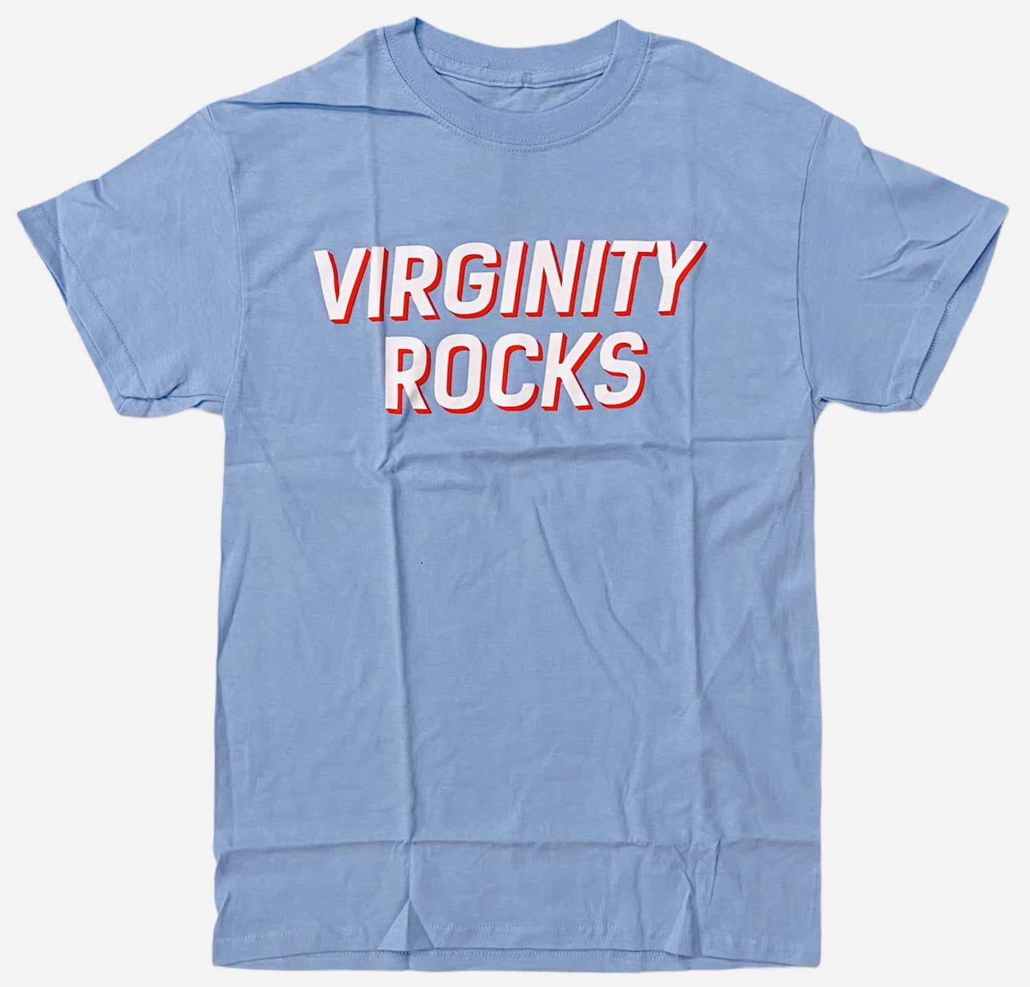 Danny Duncan Men's Virginity Rocks Rocas T-Shirt, Light Blue, Large ...