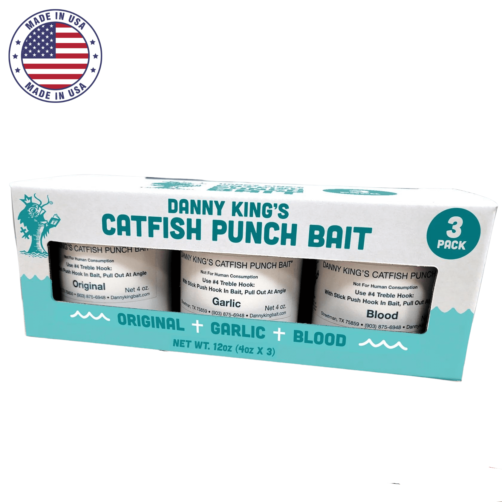 Danny King Catfish Punch Bait | 3-Pack Variety Bundle | Garlic ...