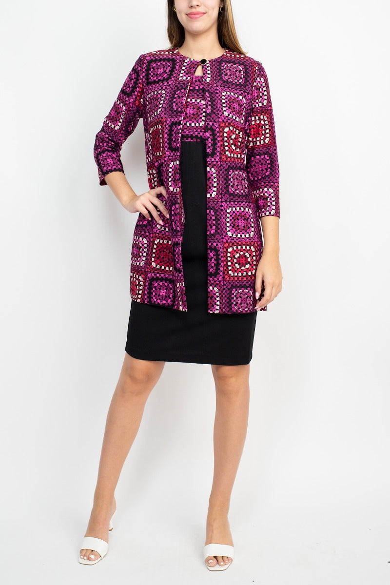 Danny & Nicole Scoop Neck Sleeveless Zipper Back Crepe Dress with ...