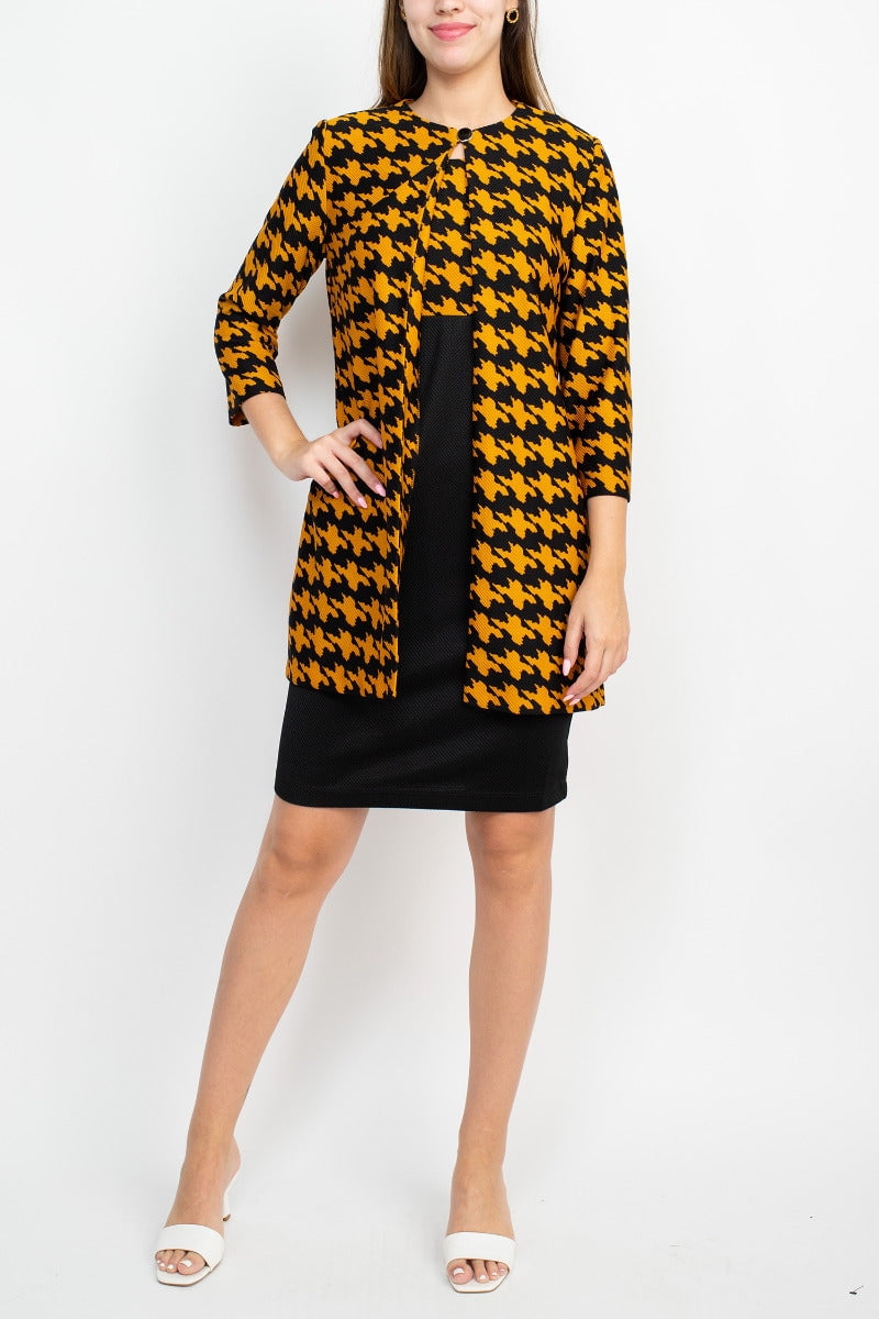 Danny Nicole Scoop Neck Sleeveless Zipper Back Multi Print Knit Dress ...