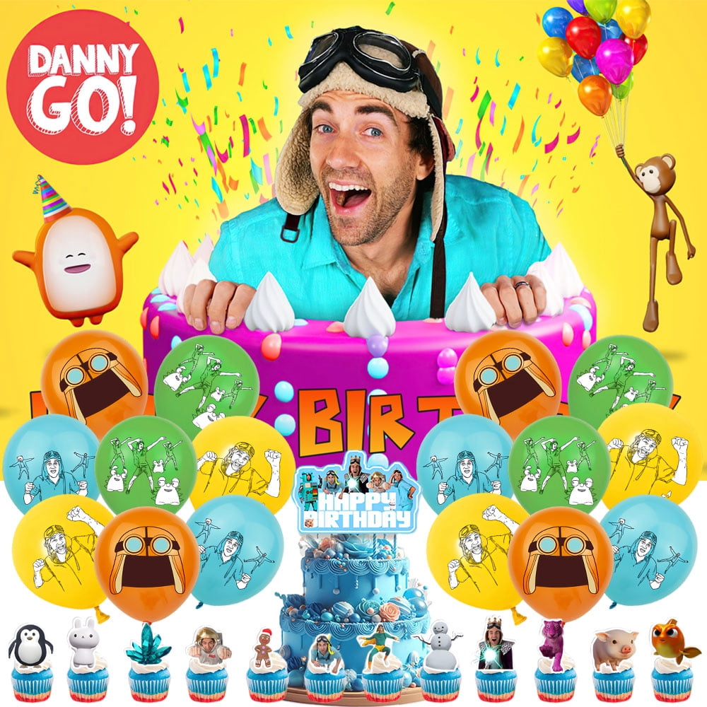 Danny Party Supplies Set Balloons Cake Toppers Banner Birthday Decor ...