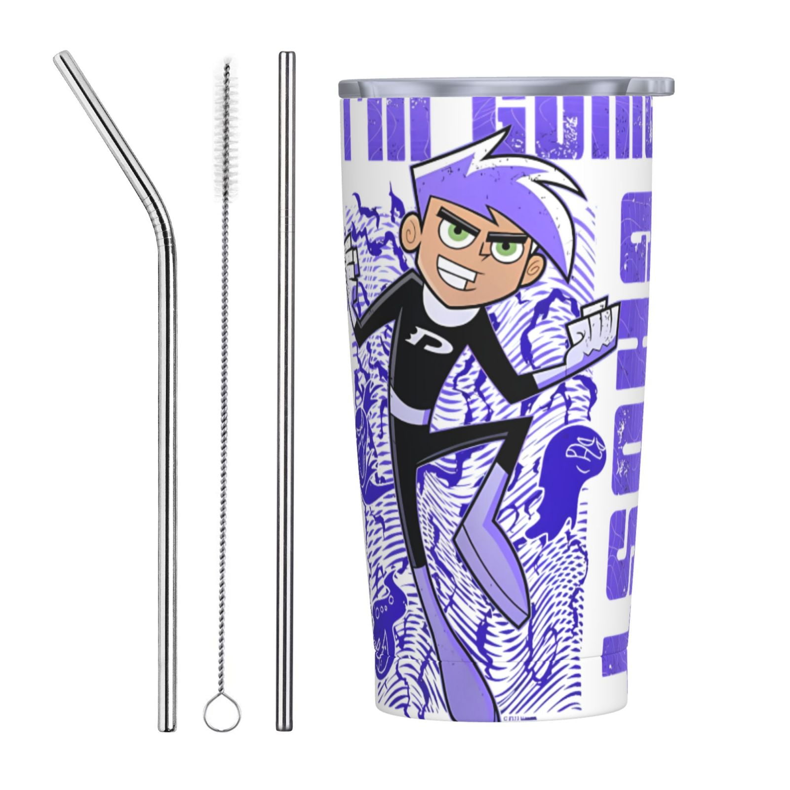Danny Phantom 20oz Tumbler with Lid and Straw,New Insulated Coffee Cup ...