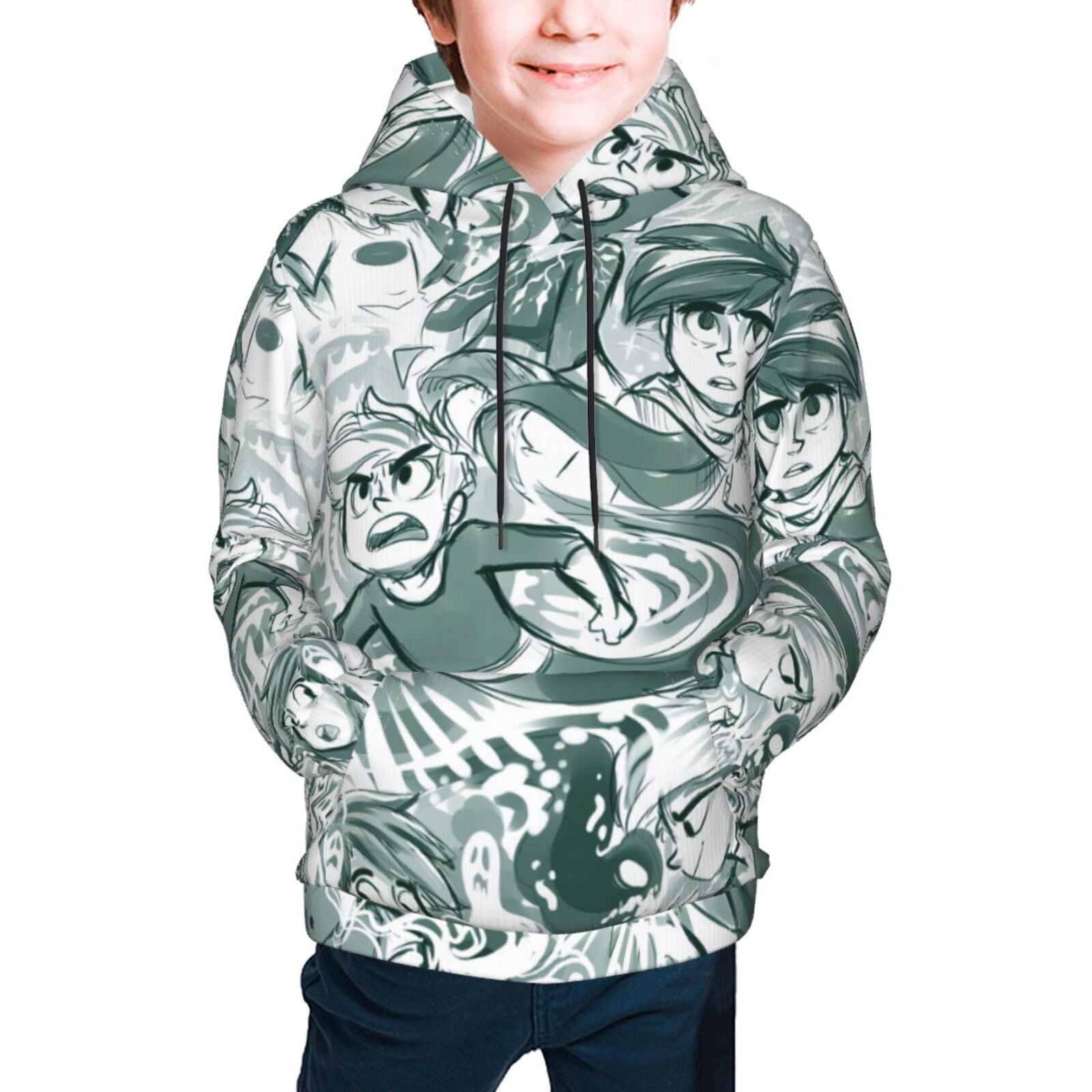 Danny Phantom Boys Girls Unisex Hoodie Novelty Pattern Hooded Pullover Sweatshirt with Pocket ...