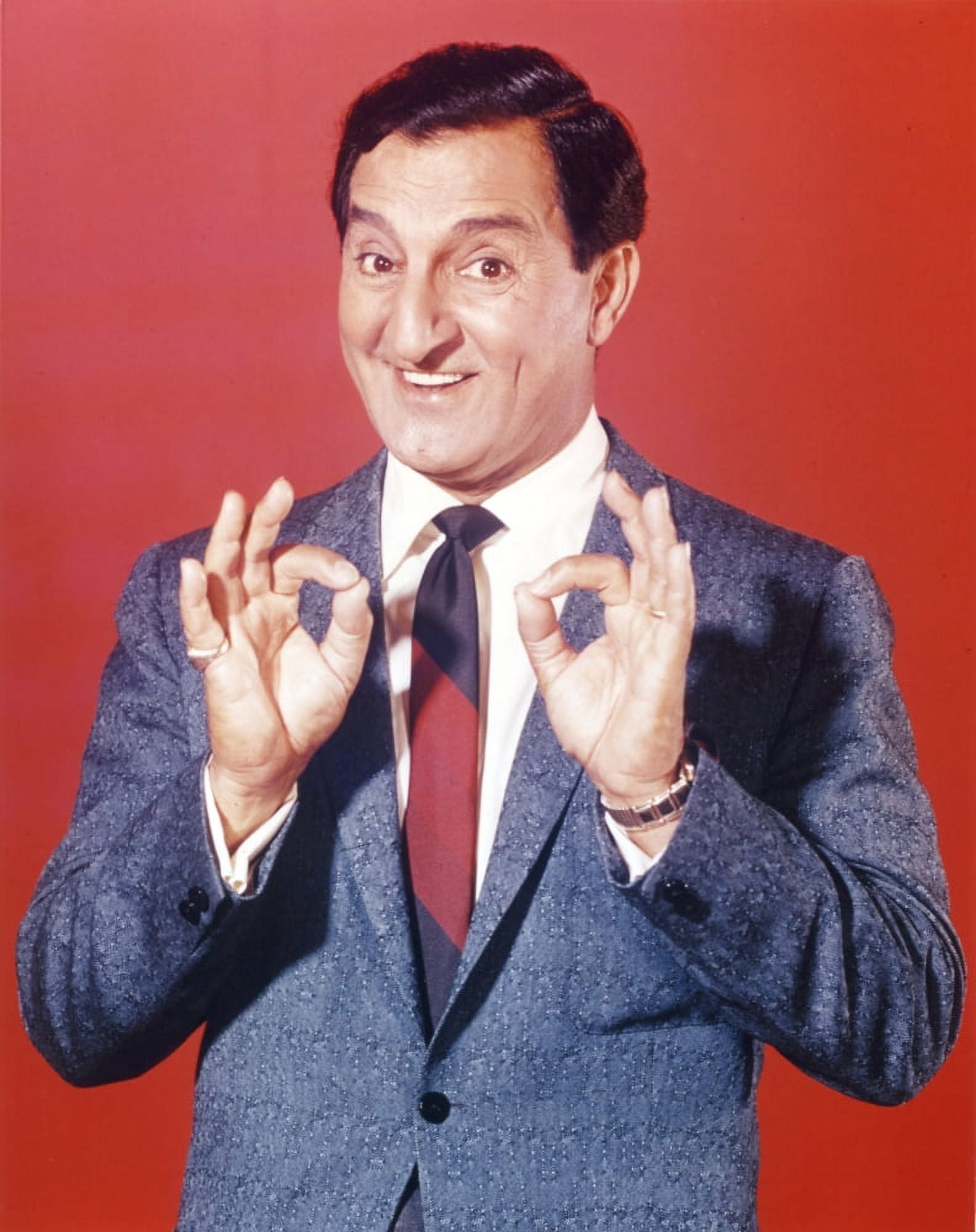Danny Thomas Posed in Blue Caot and Red Background Photo Print (8 x 10 ...