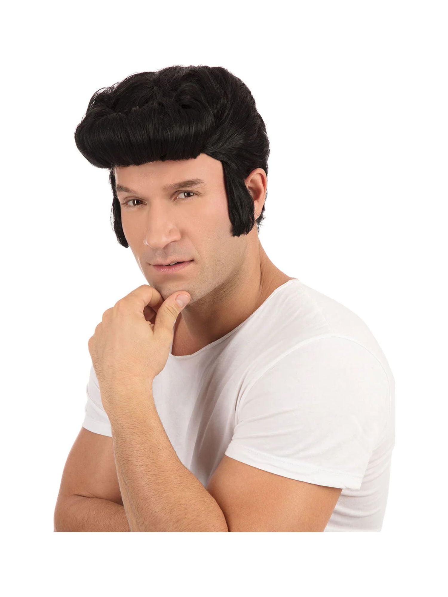 Danny Zuko Greaser Wig Slicked Black 1950s Rock (Bagged) - Walmart.com