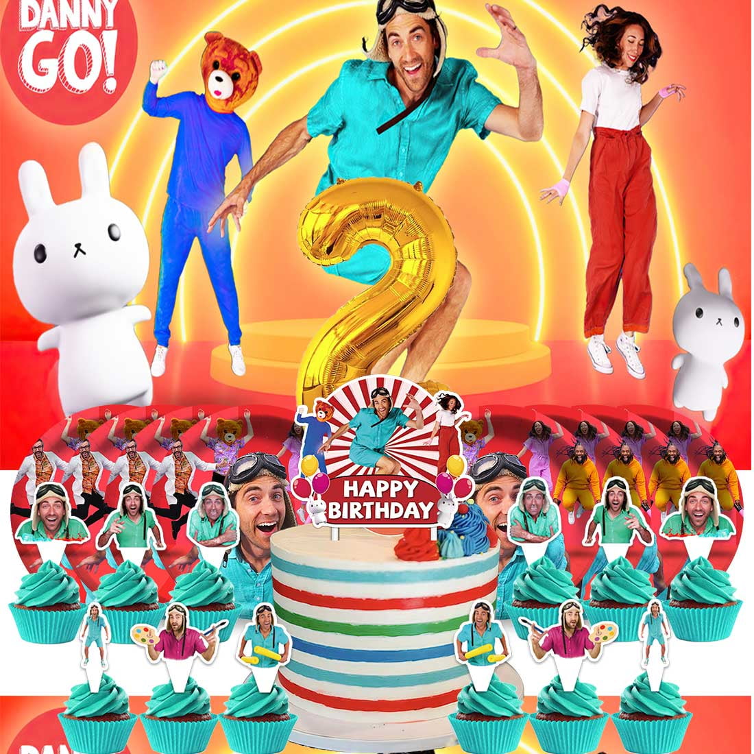 Danny go Balloons Party Supplies 2nd Decor Tableware Birthday Cake ...
