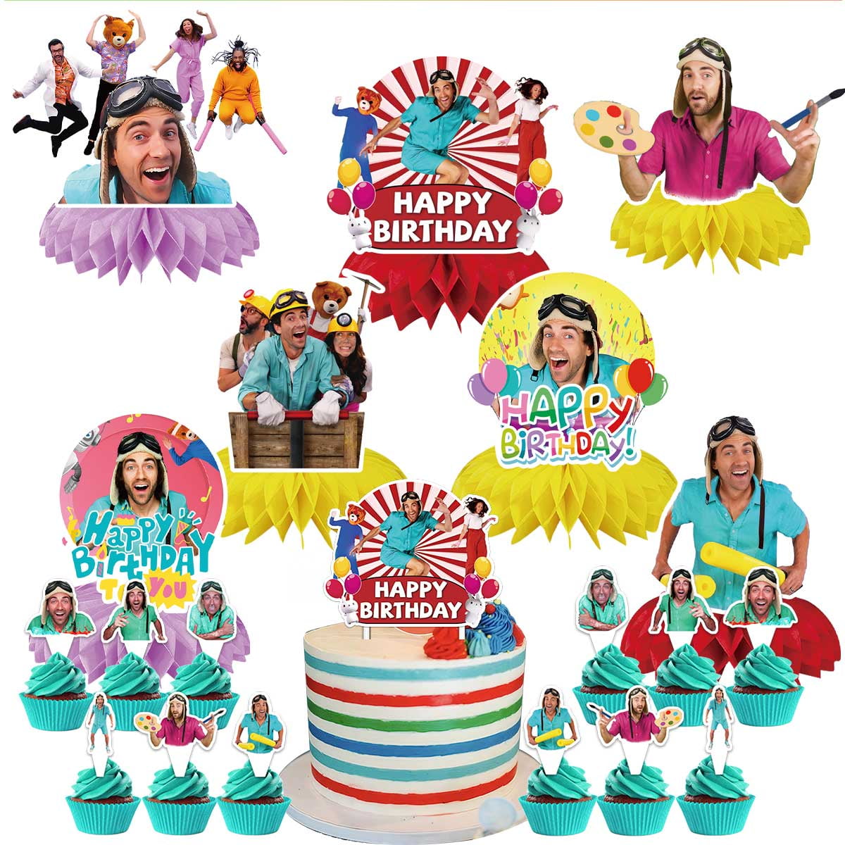 Danny go Party Supplies Honeycomb Centerpieces Table Toppers Cake ...