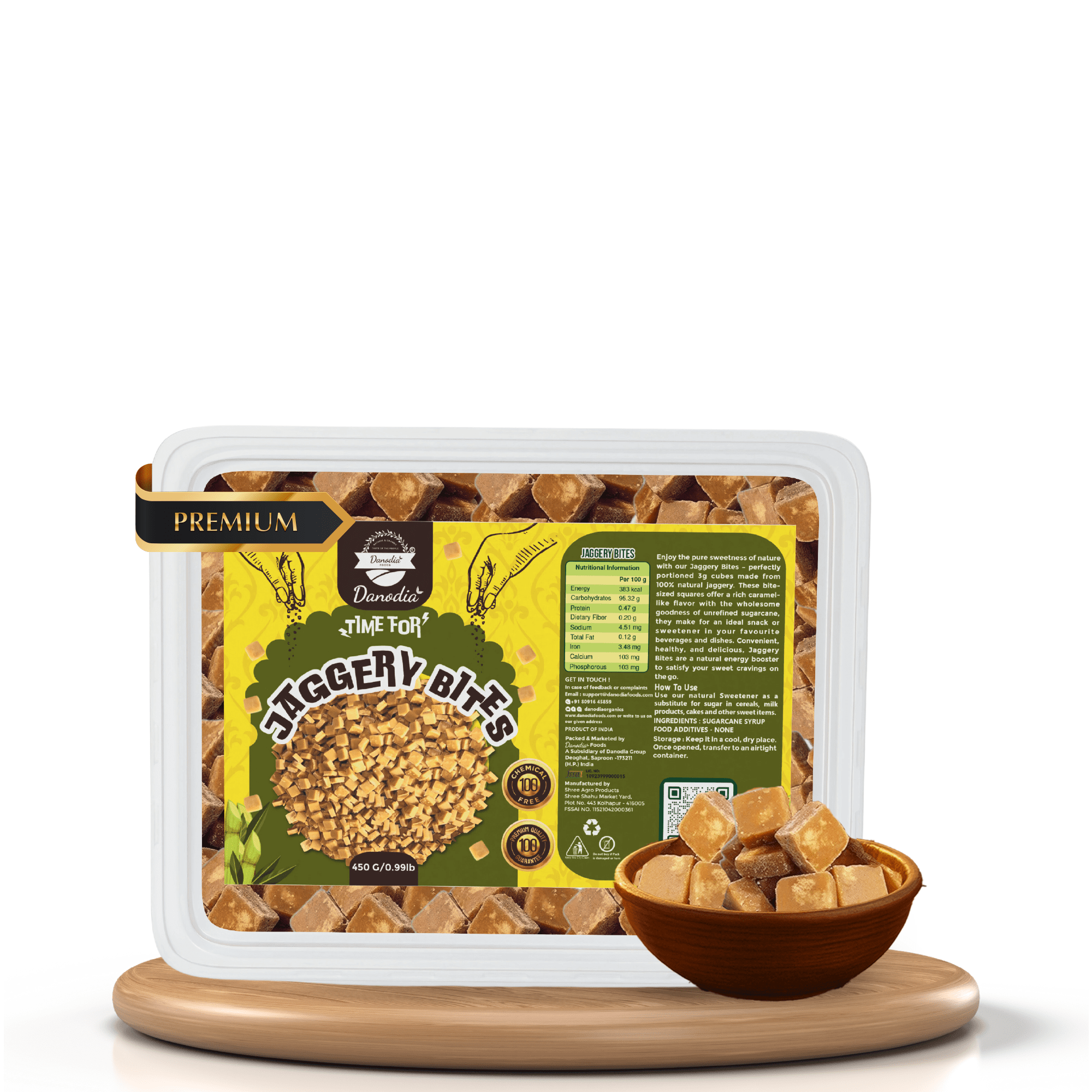 Danodia Foods Organic Snackable Jaggery Bites 1 lb, Gluten Free, Pure ...
