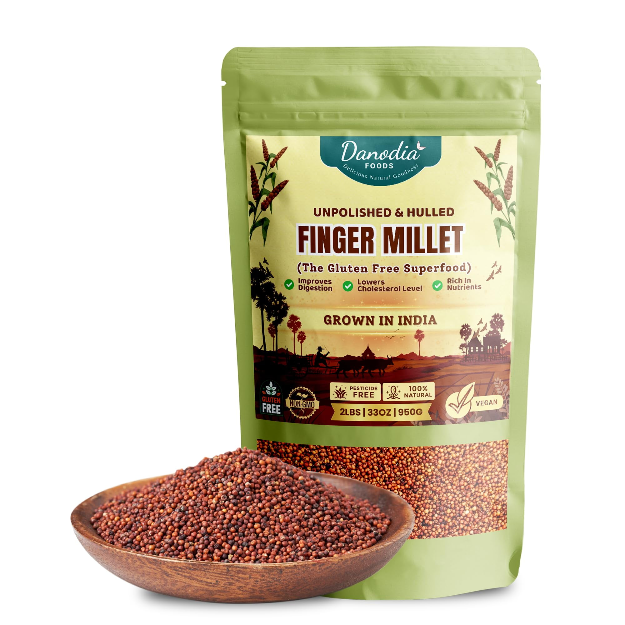 Danodia Foods WholeITSC Grain Finger Millet (Ragi) - 2lbs (950g ...