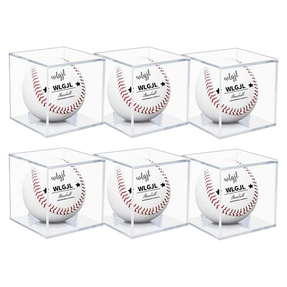 6 Pack Baseball Case for Display, UV Protected Baseball Display Cube ...