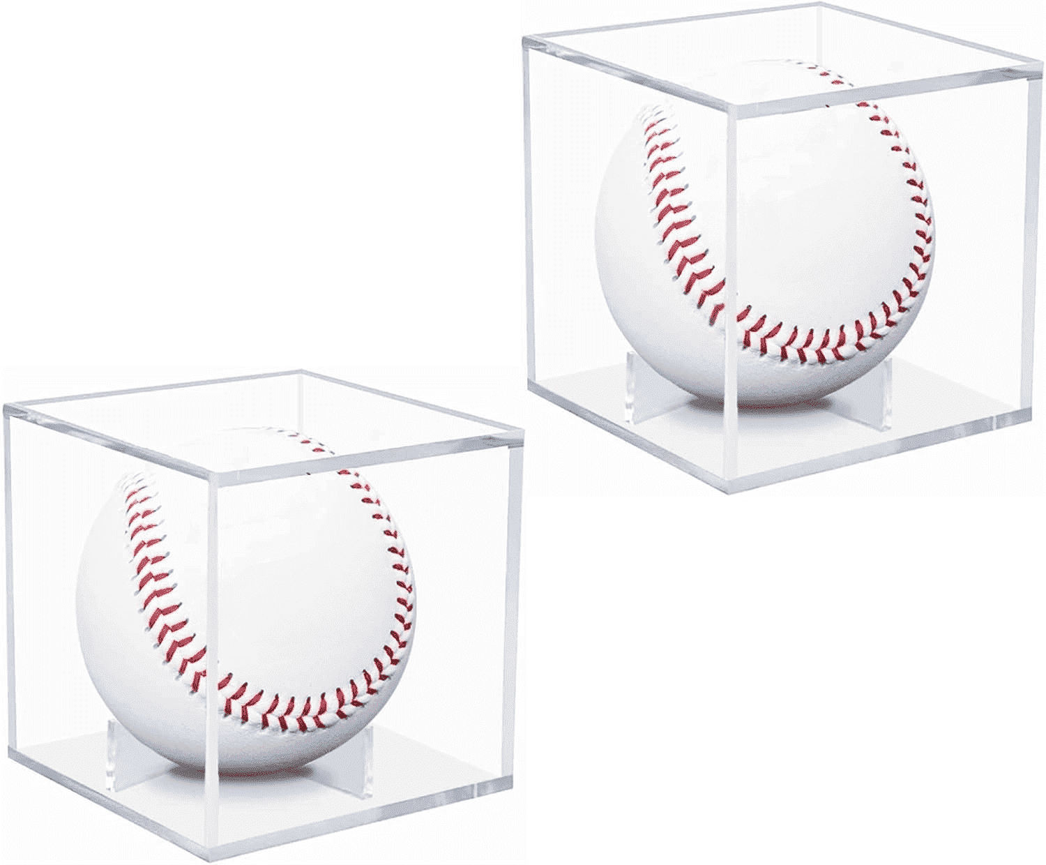 WLGJL Baseball Display Case, UV Protected Acrylic Clear Square Cube ...
