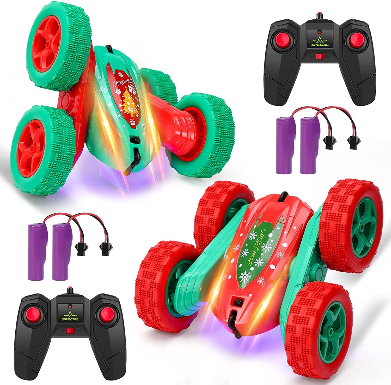 Danolaps 2PCS Christmas Style Remote Control Car Stunt RC Cars,2.4Ghz ...
