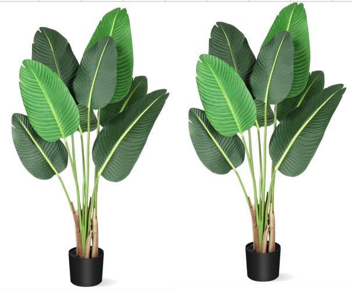 Danolaps Artificial Tree Bird of Paradise Plant 4 Feet Faux Banana Tree ...